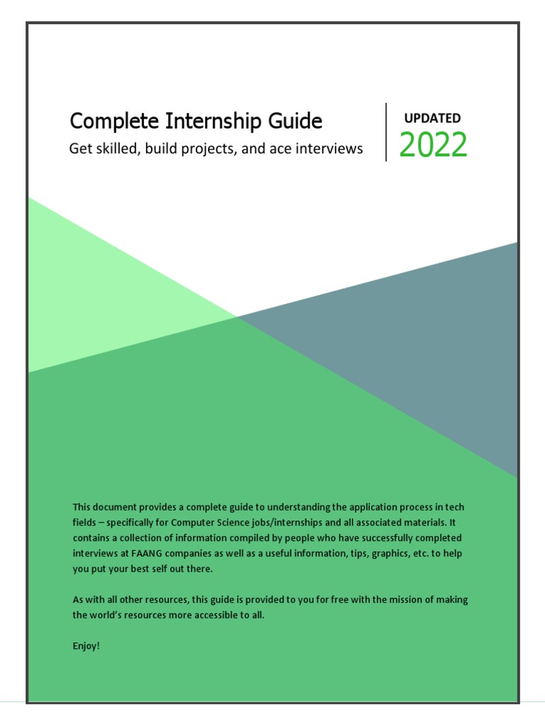 Internships Guide Updated | PDF | Résumé | Recruitment