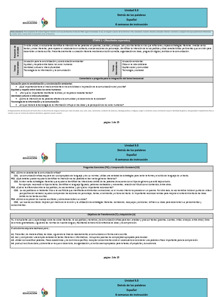 Unidad 9.3 Detrás de Las Palabras | PDF | Palabra | Poesía