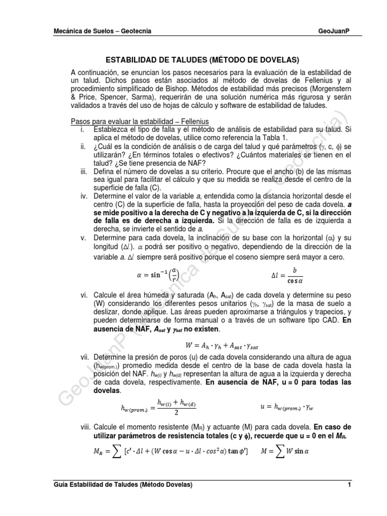 Guía Método Dovelas | PDF