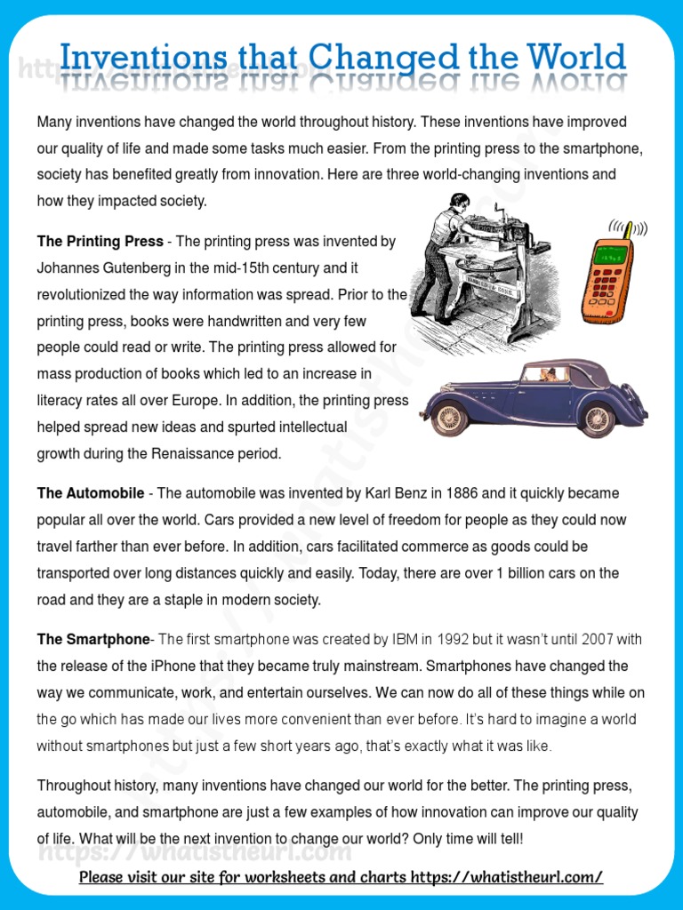 Key Inventions That Changed Society | PDF | Printing Press | Printing