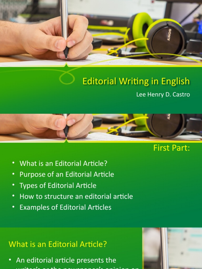 Guide to Editorial Writing in English | PDF | Argument | Editorial