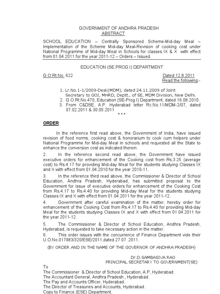 MDM Cooking Cost Revision 2024-25 | PDF | Social Science | Wellness
