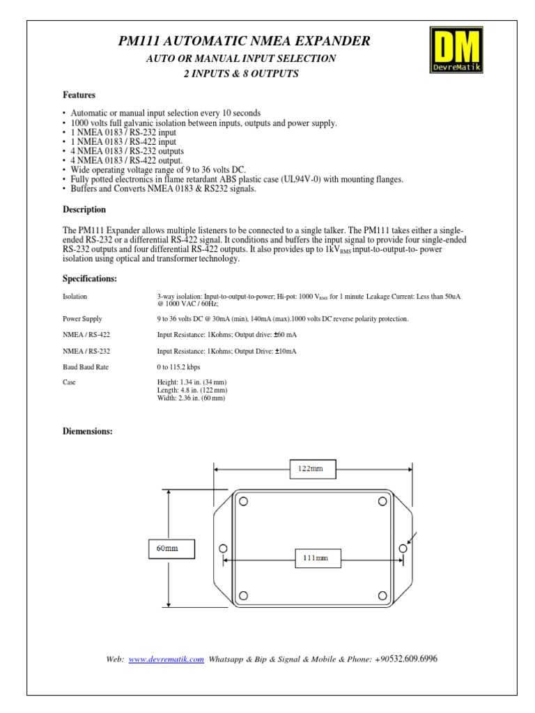 PM111 Automatic Nmea Expander | PDF