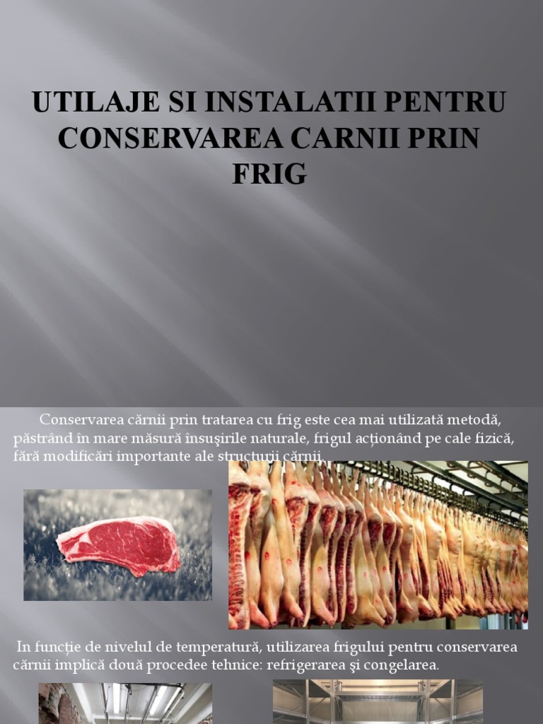 Utilaje Si Instalatii Pentru Conservarea Carnii Prin Frig | PDF
