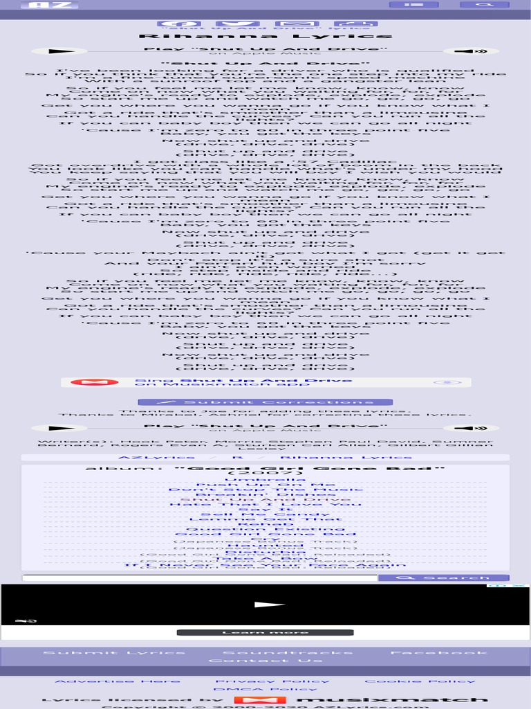 Shut Up and Drive | PDF