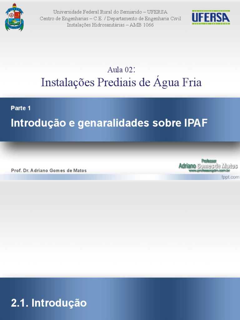AULA 2_IPAF_Parte 1_Introdução e Generalidades | PDF | Engenharia Civil