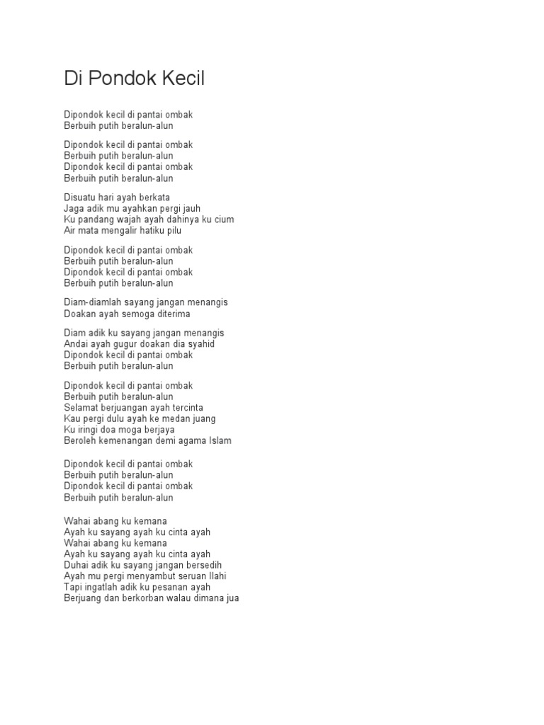 Di Pondok Kecil | PDF