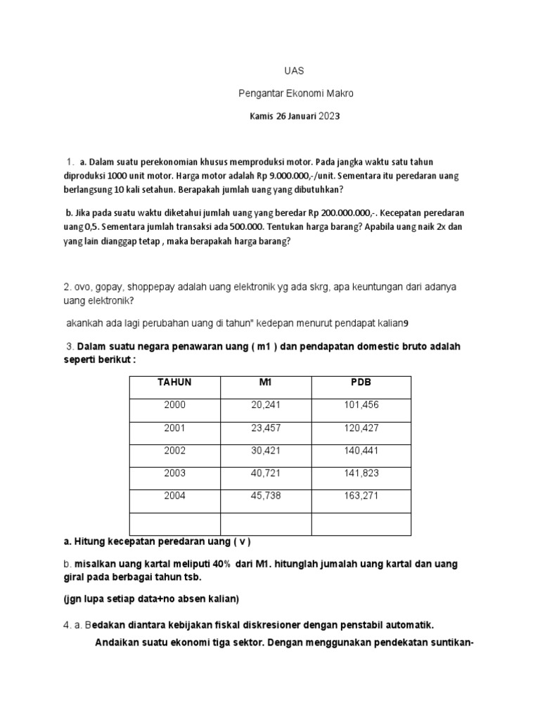 UAS PIE MAKRO 26 Januari | PDF
