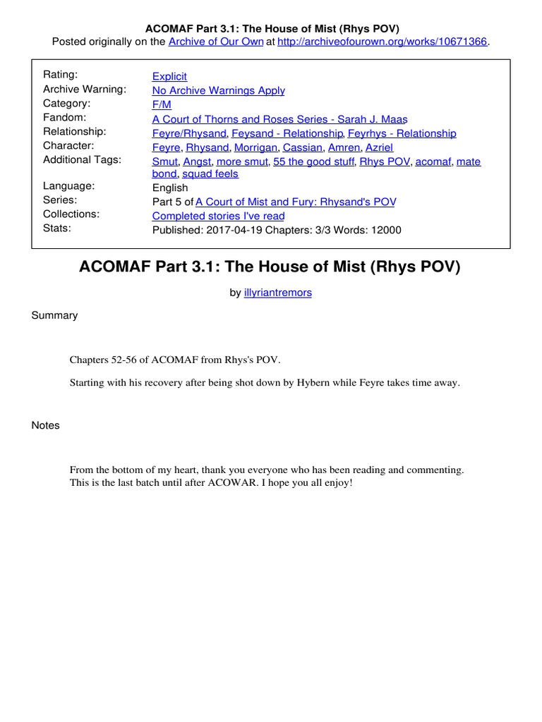 ACOMAF Part 31 The House | PDF