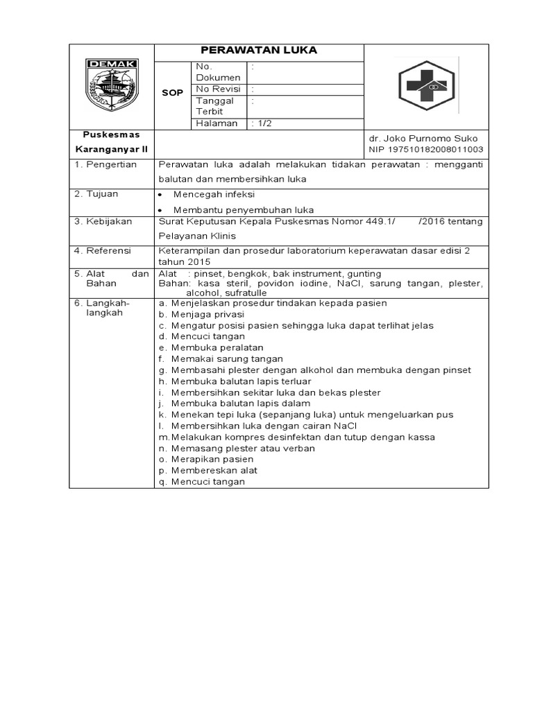 SOP - Perawatan Luka | PDF