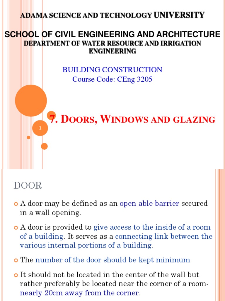 CH 7 Doors & Windows | PDF | Window | Door