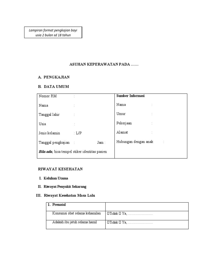 Format ASKEP Anak | PDF | Kesehatan Holistik
