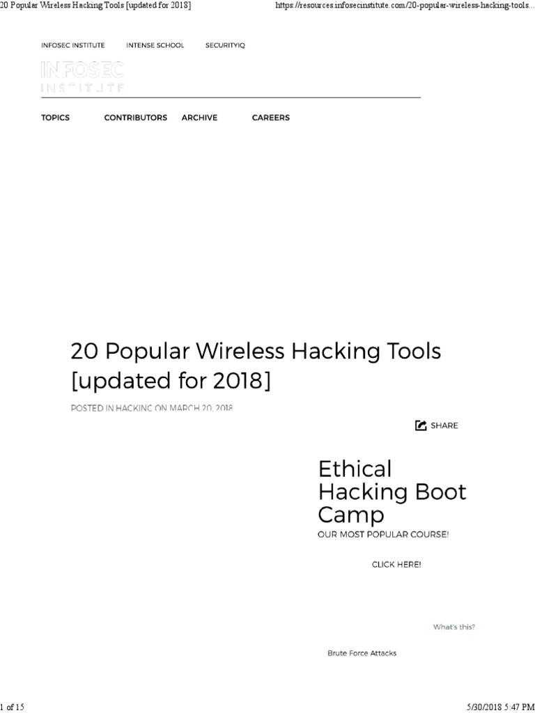 20 Top Wireless Hacking Tools for 2018 | PDF