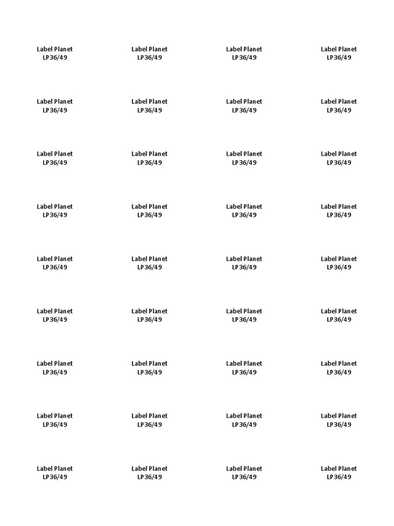 Label Planet LP36 49 Word Portrait | PDF