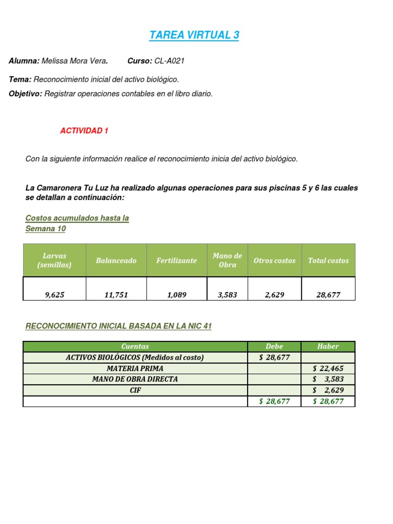Reconocimiento Inicial Tarea 3 Contab. Especial. | PDF