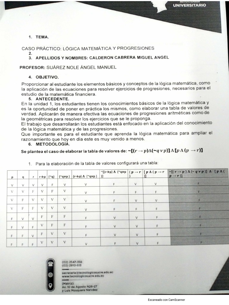 Tarea Logica Matematicas y Progresiones | PDF
