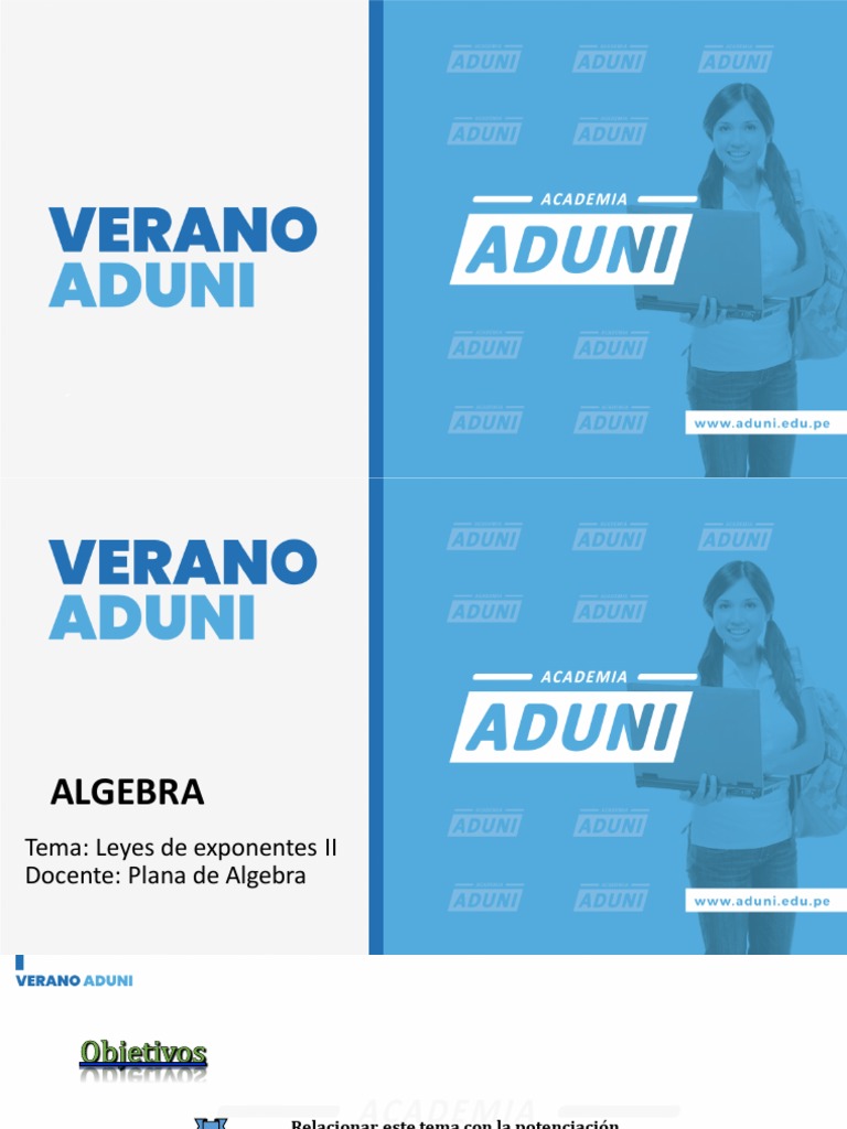 Verano Aduni Álgebra Semana 2 | PDF | Álgebra | Número Real