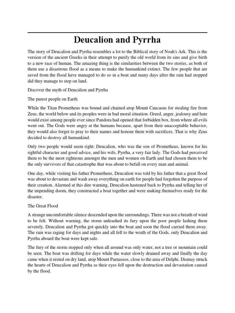 Deucalion and Pyrrha | Download Free PDF | Prometheus | Genesis Flood ...