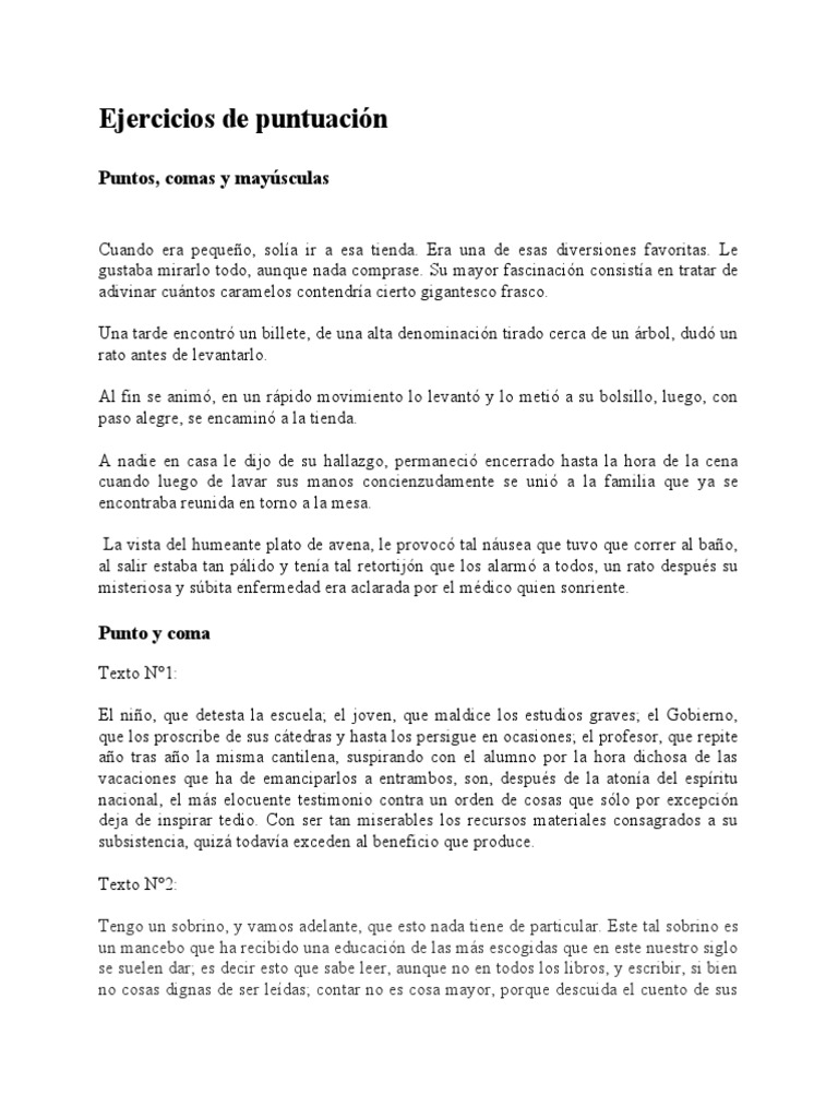 Ejercicios de Puntuación | PDF