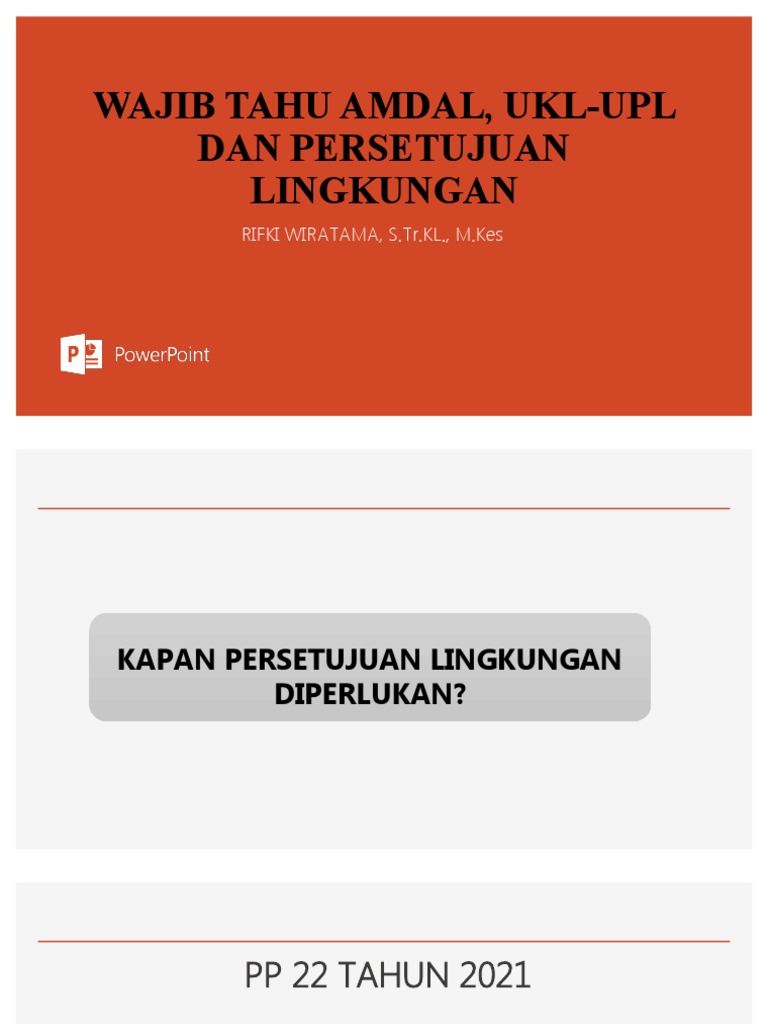 Wajib Tahu Amdal, Ukl-Upl Dan Persetujuan Lingkungan | PDF