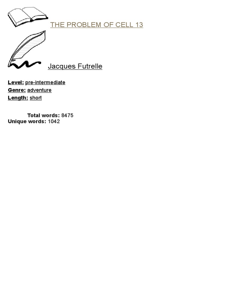 The Problem of Cell 13-Jacques Futrelle | PDF | Thought | Prison