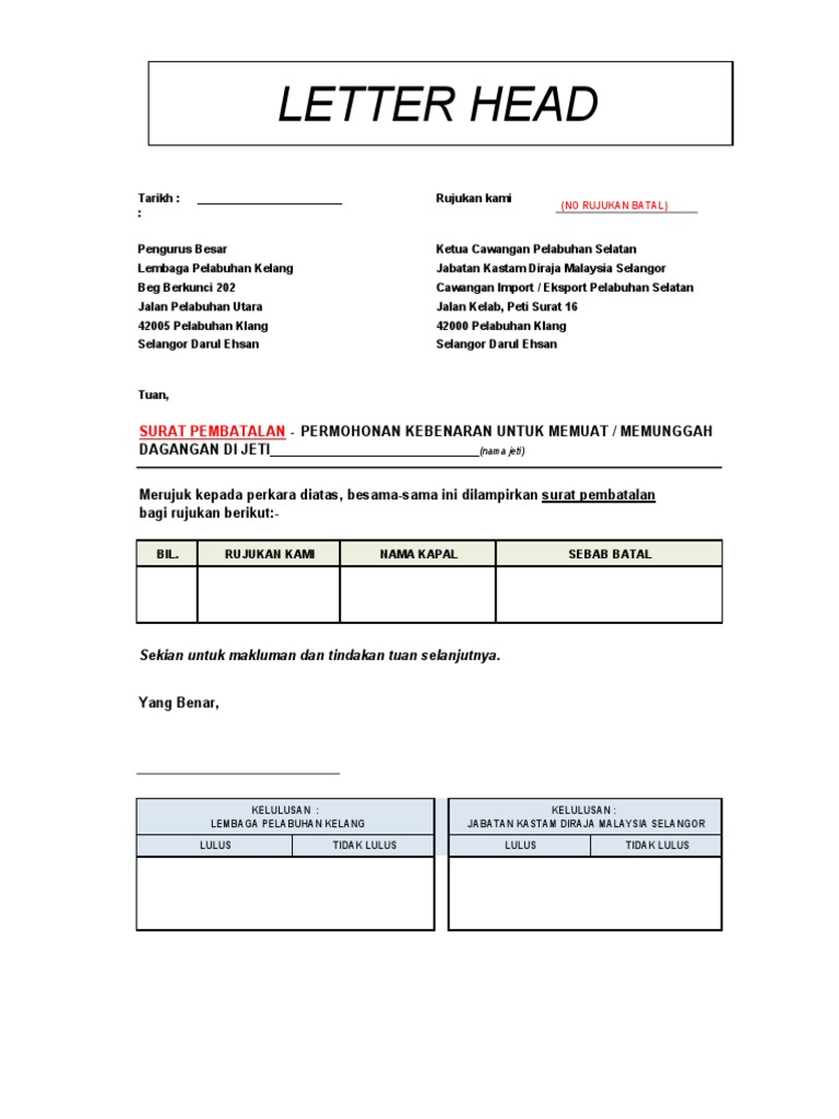2023-Surat Batal - Sample | PDF