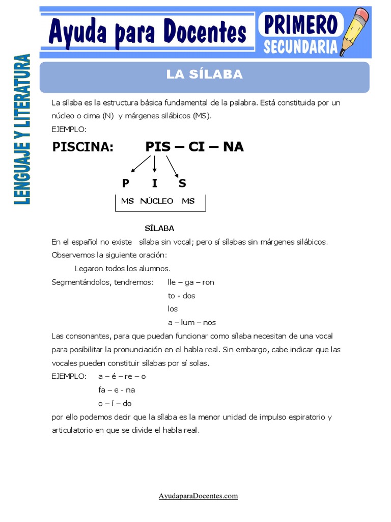 Introducción a las sílabas en español | PDF | Sílaba | Vocal