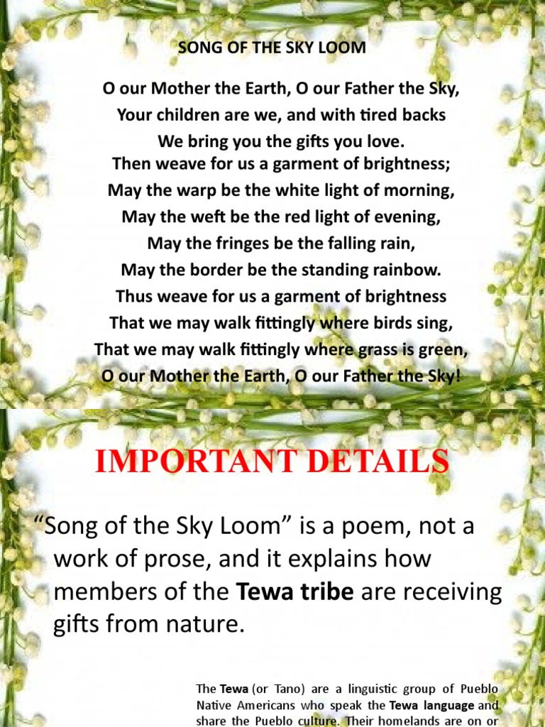 Song of The Sky Loom | PDF | Poetry | Loom