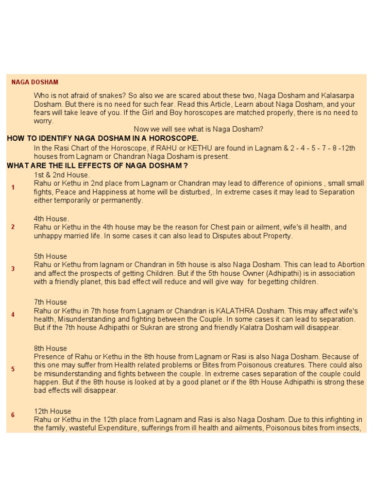 Understanding Naga Dosham Effects | PDF | Wellness