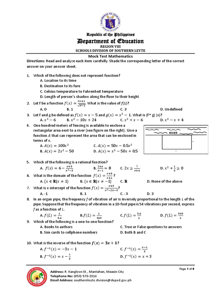 Mathematics Mock Test | PDF | Normal Distribution | Loans