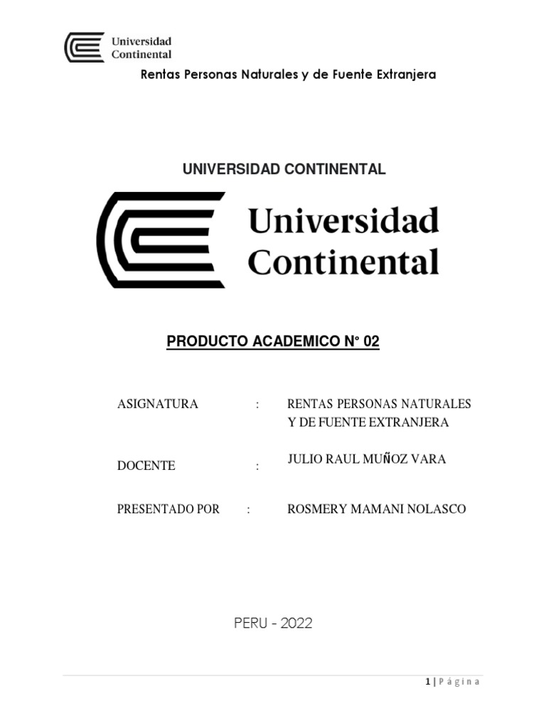 Producto Académico #2 - Tarea... | PDF | Impuestos | Impuesto sobre la renta