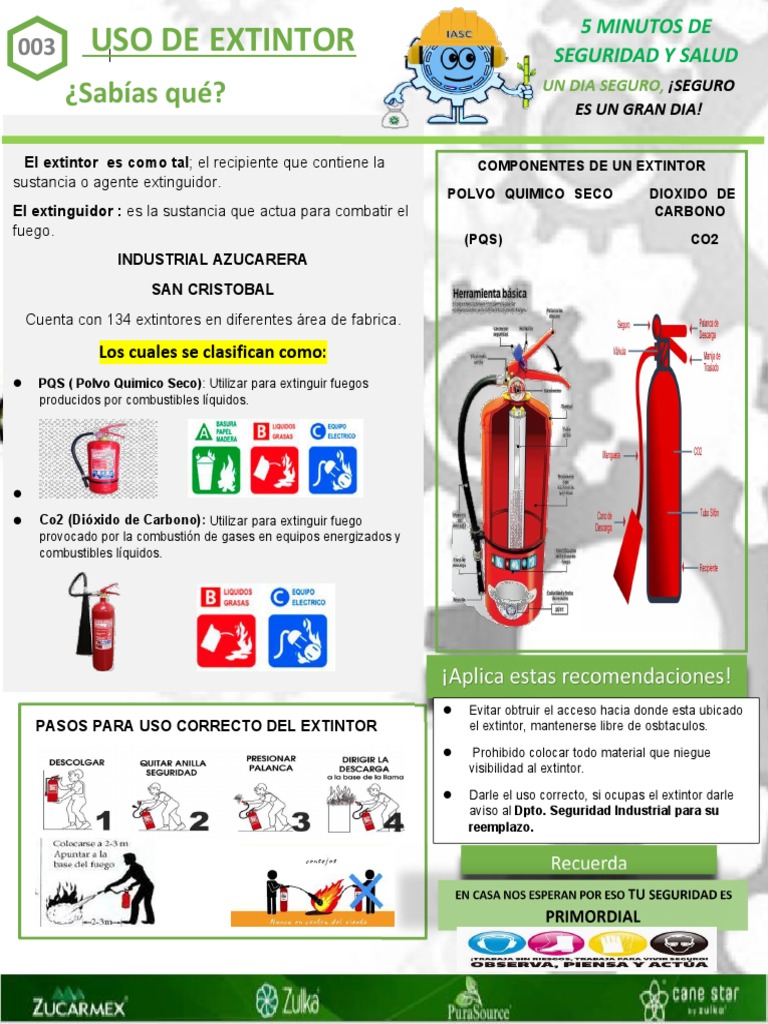 Componentes y Uso de Extintores | PDF