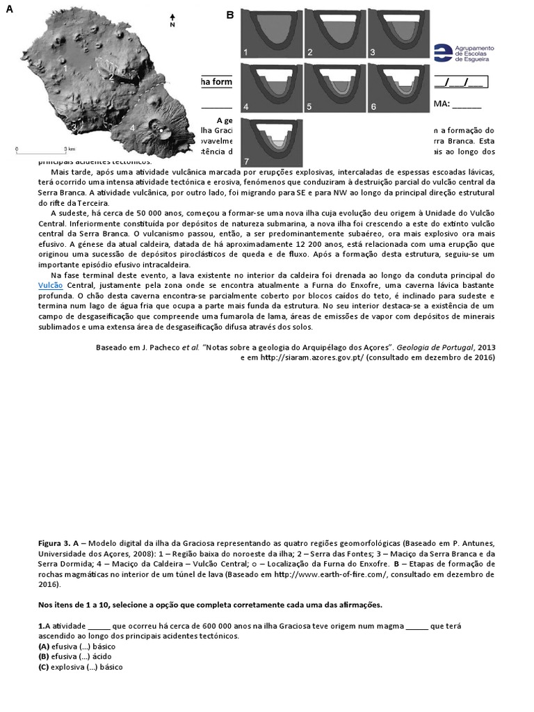 Ficha Formativa 3 | PDF | Vulcão | Terremotos