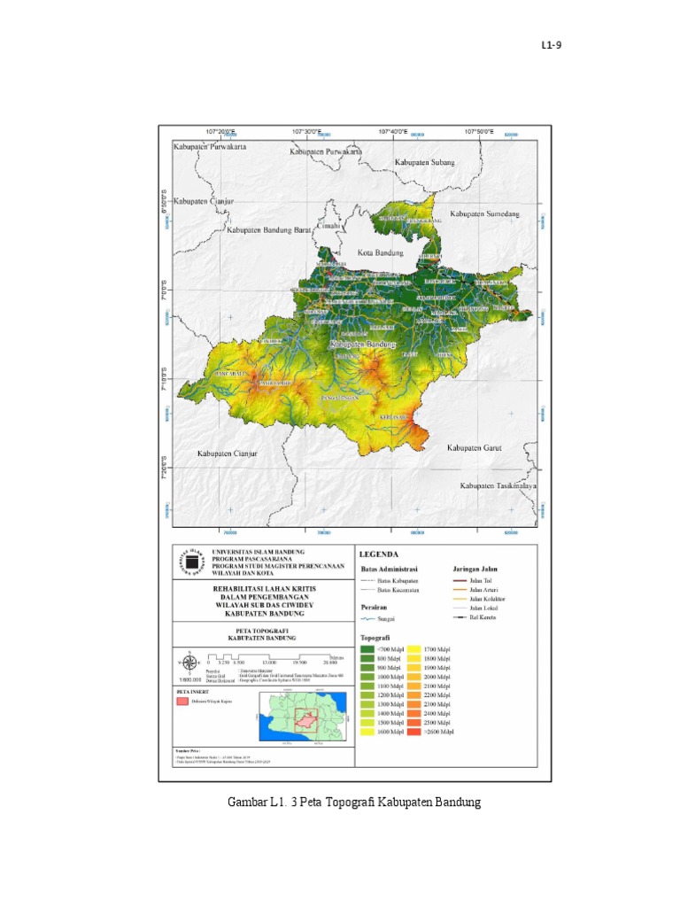 Peta Topografi Kabupaten Bandung | PDF