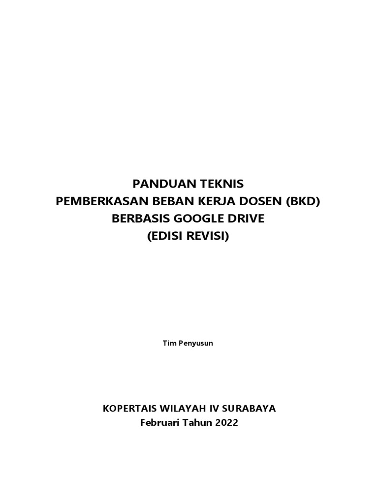 PANDUAN TEKNIS BKD Tahap 1 Edisi Pebruari 2022 Ok | PDF