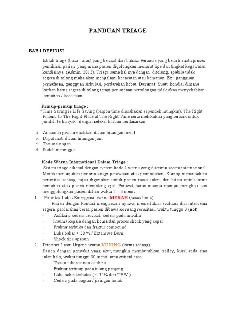 Panduan Triage Fix | PDF