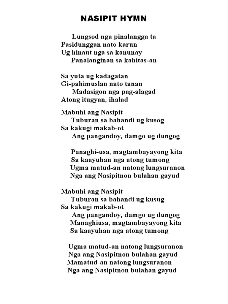 Nasipit Hymn | PDF