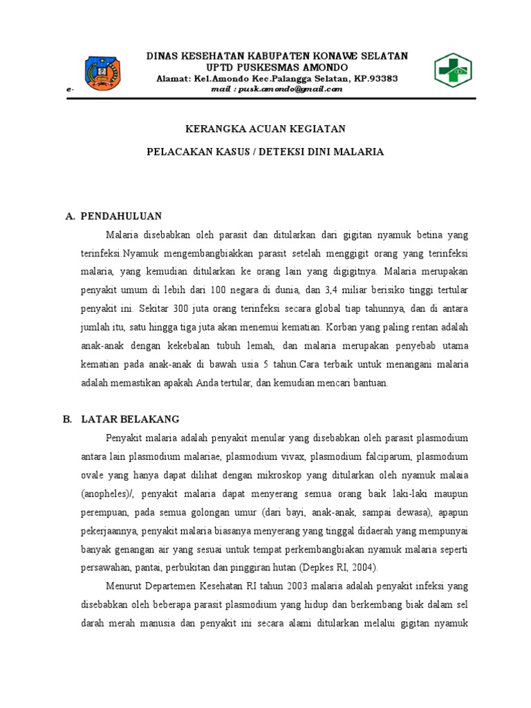 Kak Deteksi Dini Malaria | PDF