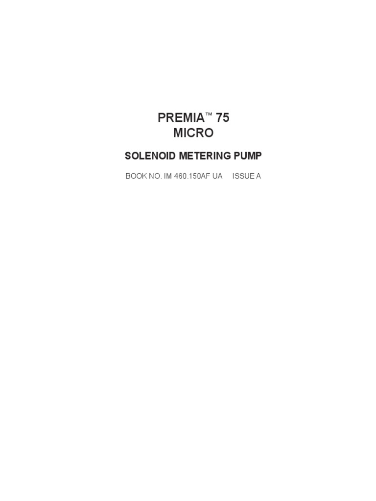Im 460.150afua P75 Micro | PDF | Pump | Pipe (Fluid Conveyance)