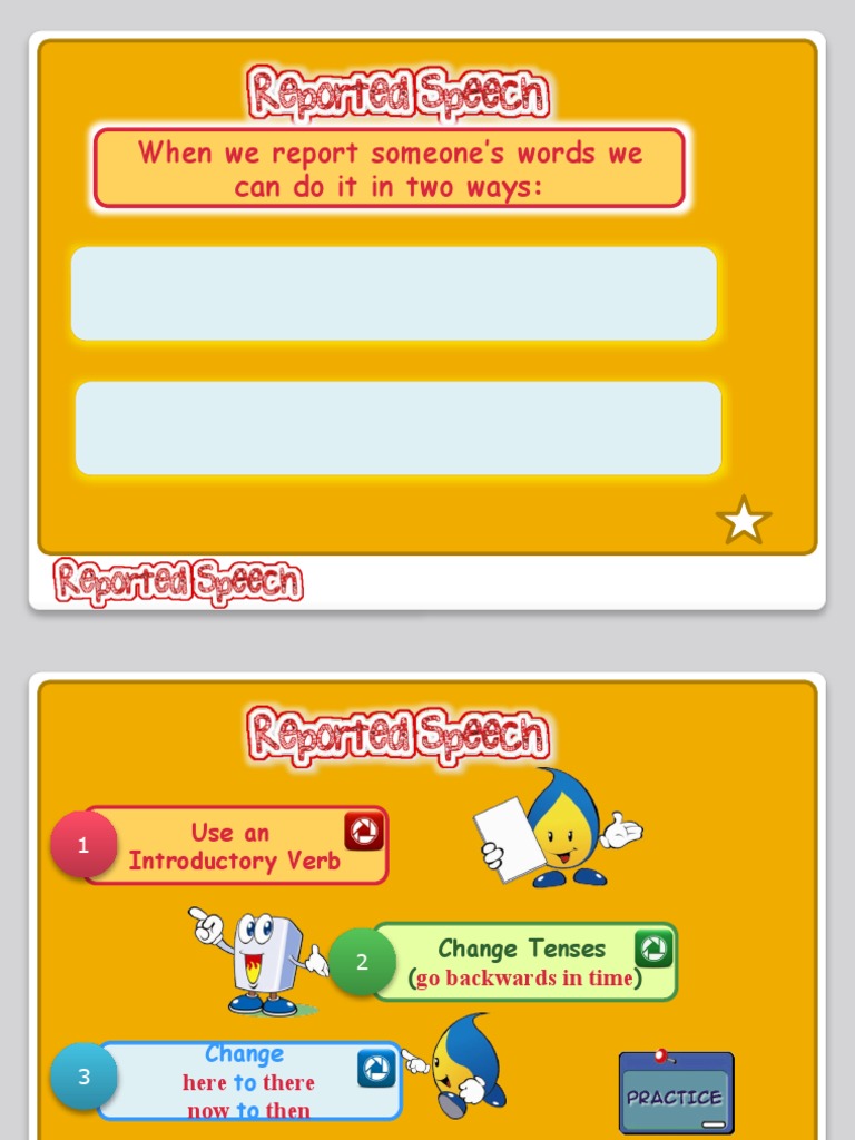 Reported Speech Rules and Practice | PDF | Syntax | Linguistic Morphology