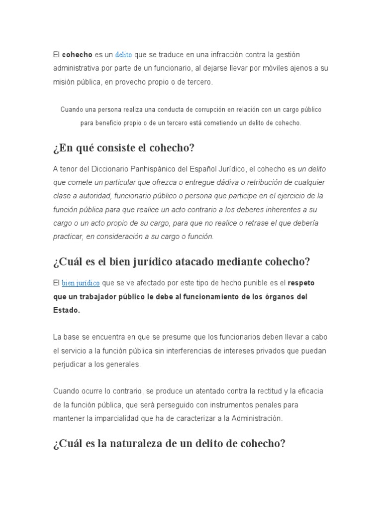 Cohecho Pasivo Doctrina | PDF | Ciencias sociales | Derecho