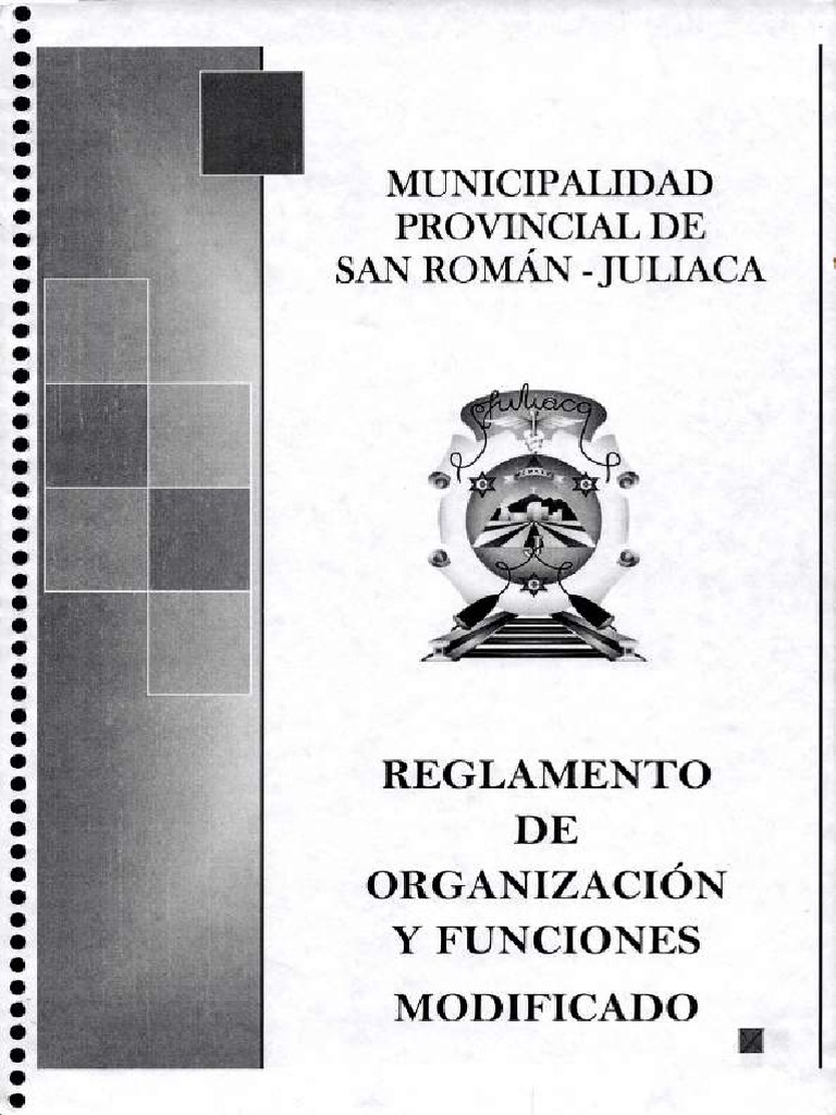 Reglamento de Organización y Funciones de La Municipalidad Provincial de San Román Juliaca | PDF ...