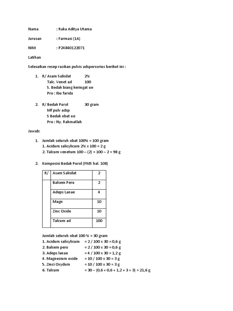 Latihan Pulv Adsp - Raka Aditya Utama | PDF