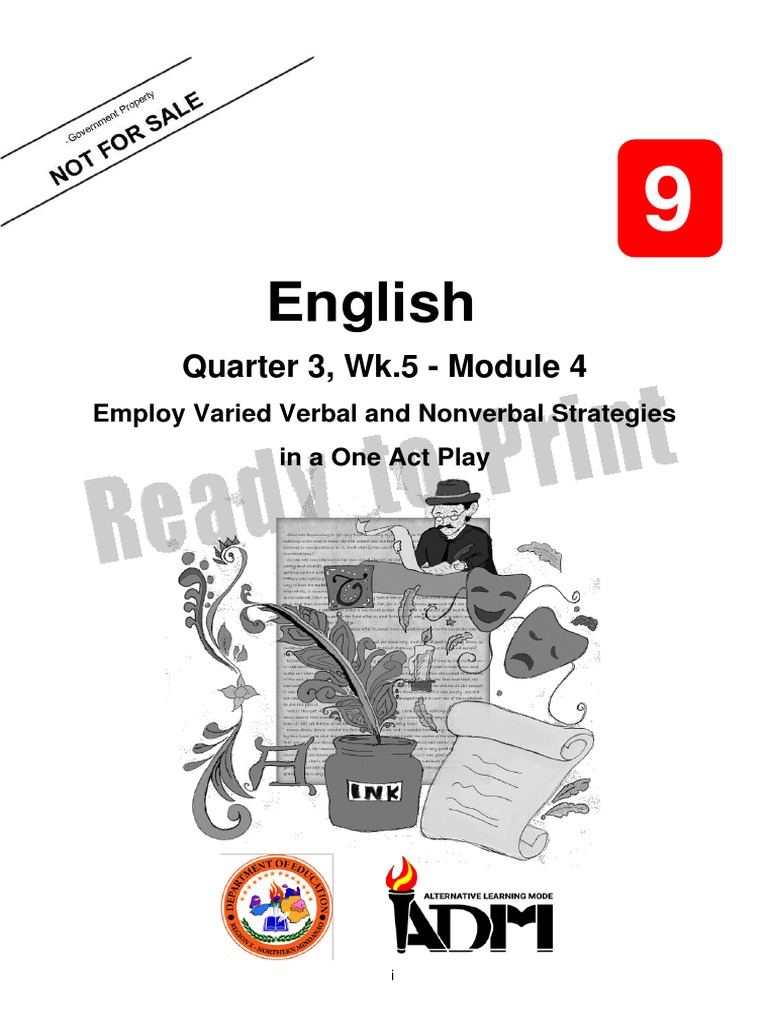 Eng9 Q3 M4 W5 Employ Varied Verbal And Nonverbal Strategies In A One Act Play V5 Pdf