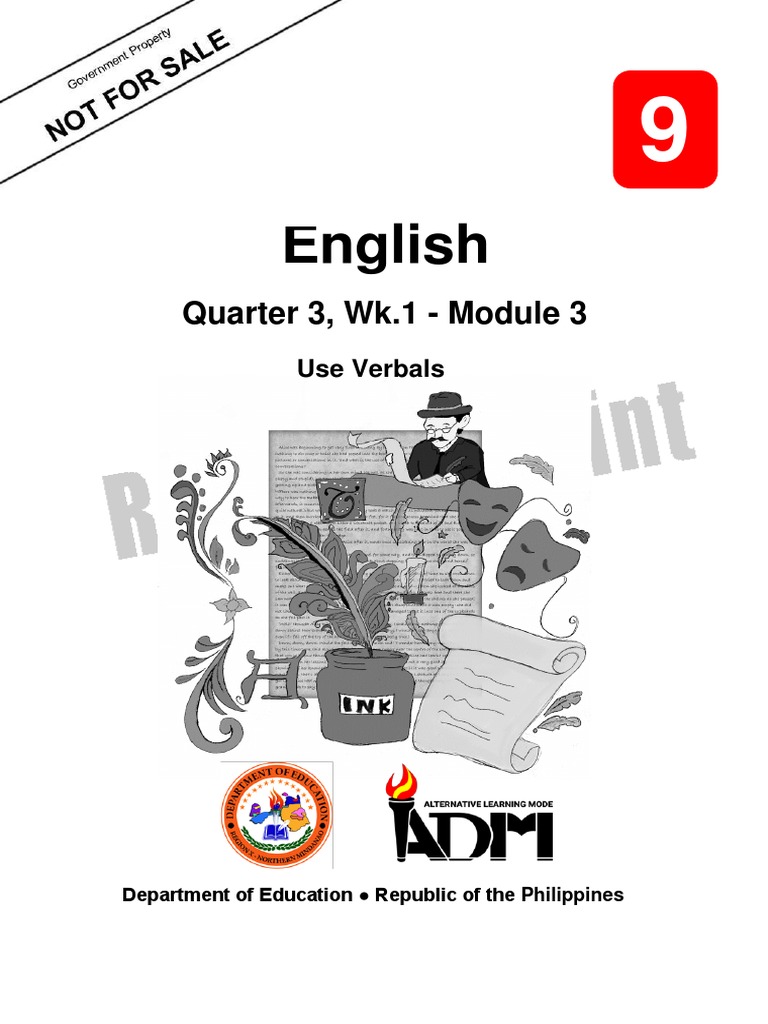 Eng9 Q3 M3 W1 UseVerbals V5 | PDF | Verb | Adjective