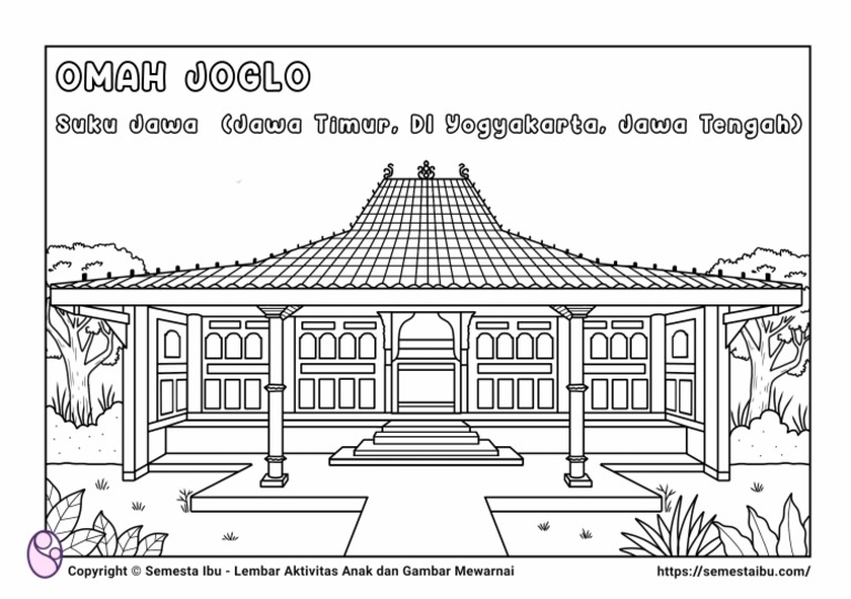 Gambar Mewarnai Sketsa Rumah Adat Joglo | PDF Gambar Mewarnai Sketsa Rumah Adat Joglo | PDF