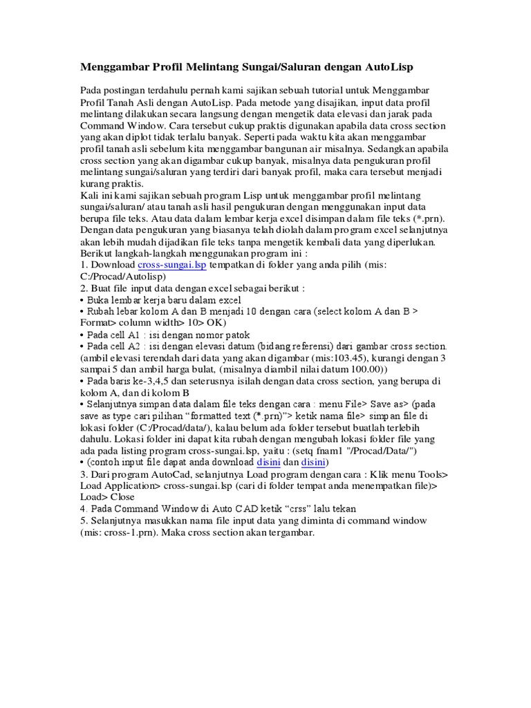 Menggambar Profil Melintang Sungai | PDF