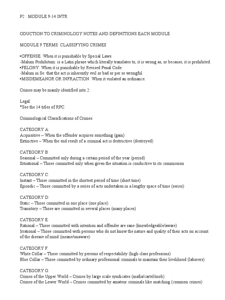 P2 Notes Updated | Download Free PDF | Theory | Crime & Violence