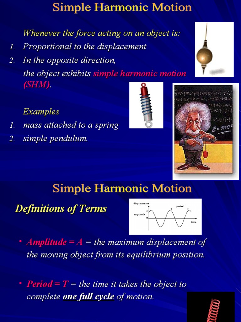 1 Simple Harmonic Motion | PDF | Oscillation | Nature