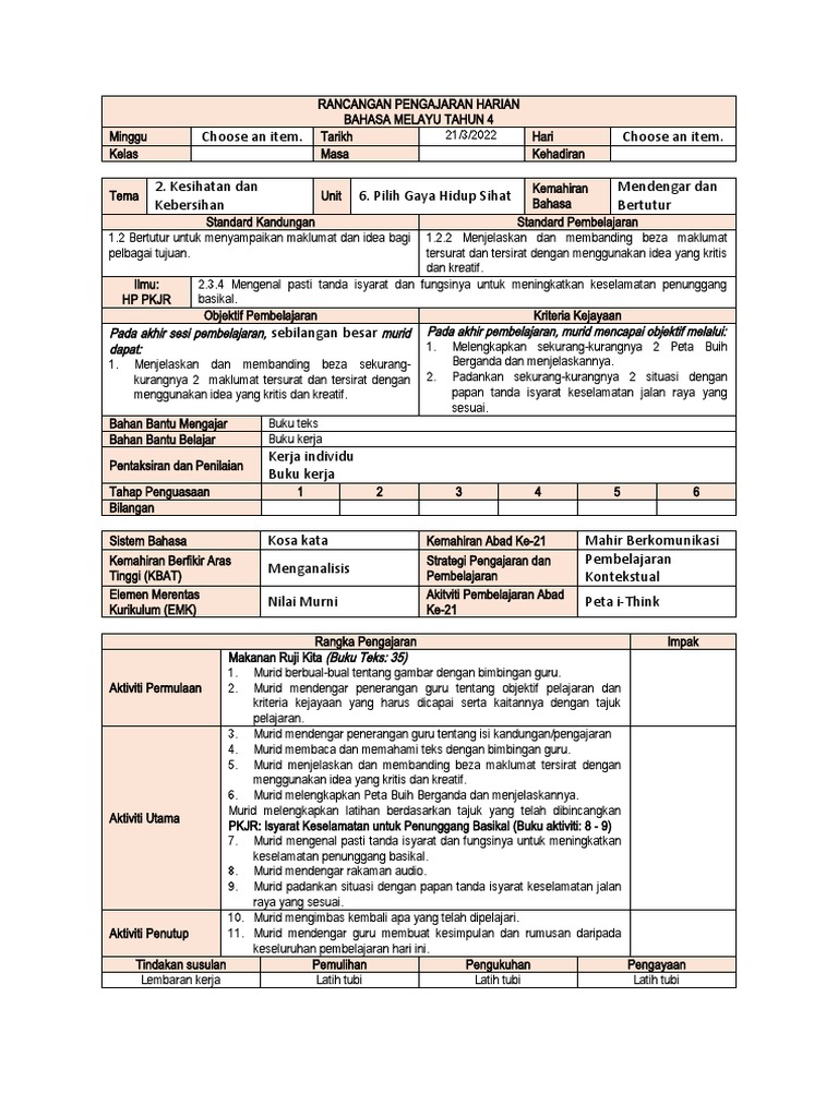 Pilih Gaya Hidup Sihat | PDF | Karier & Perkembangan